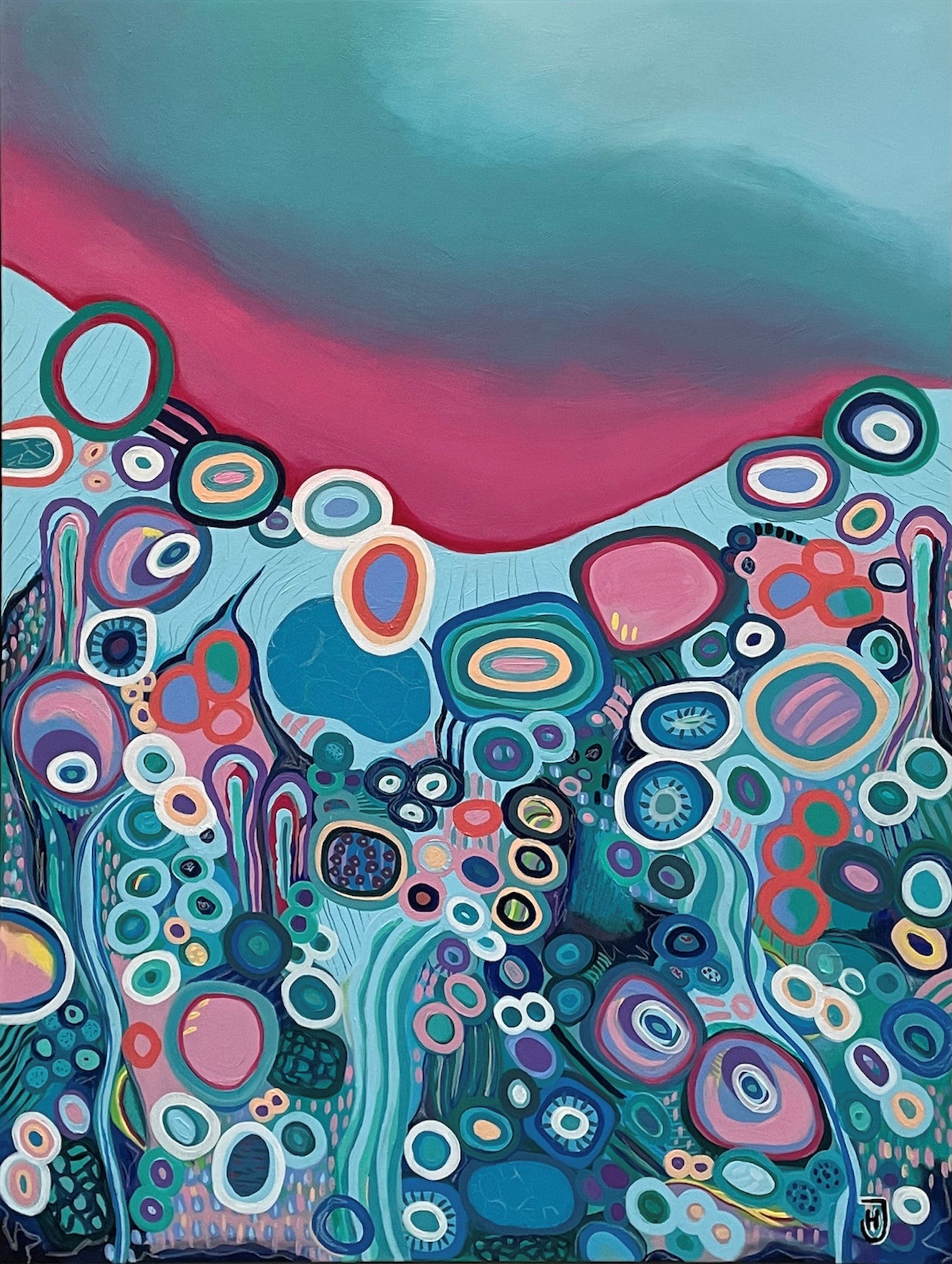 ORIGINAL FRAMED ABSTRACT ARTWORK BY HELEN JOY NEWMAN – Helen Joy Newman
